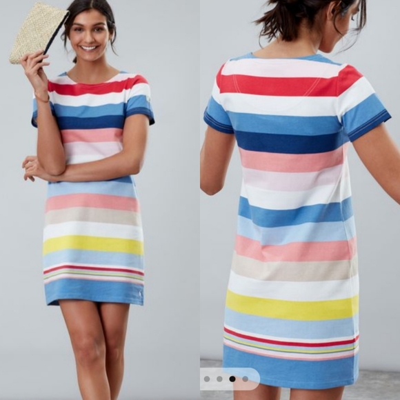 Joules | Dresses | Joules Blue Multi Stripe Riviera Shift Dress | Poshmark